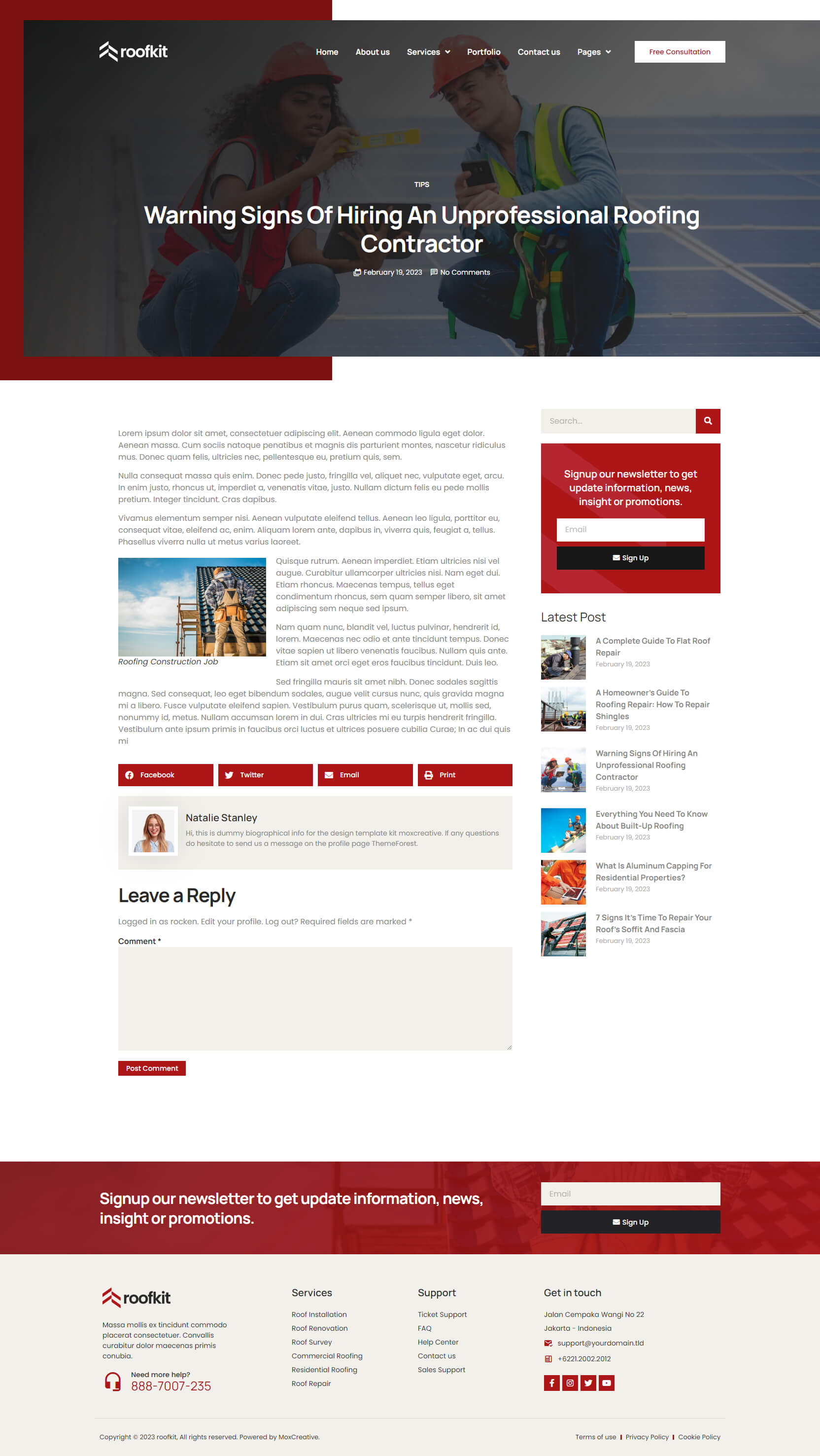 RoofKit - Roofing Services Elementor Pro Template Kit by moxcreative